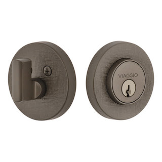 Circolo Linen Rosette Single Cylinder Deadbolt, 2.375" - Transitional ...