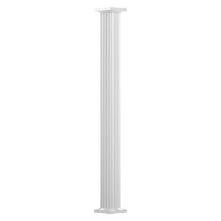 6" x 8' Endura-Aluminum Column, Round Shaft, Gloss White Finish w ...