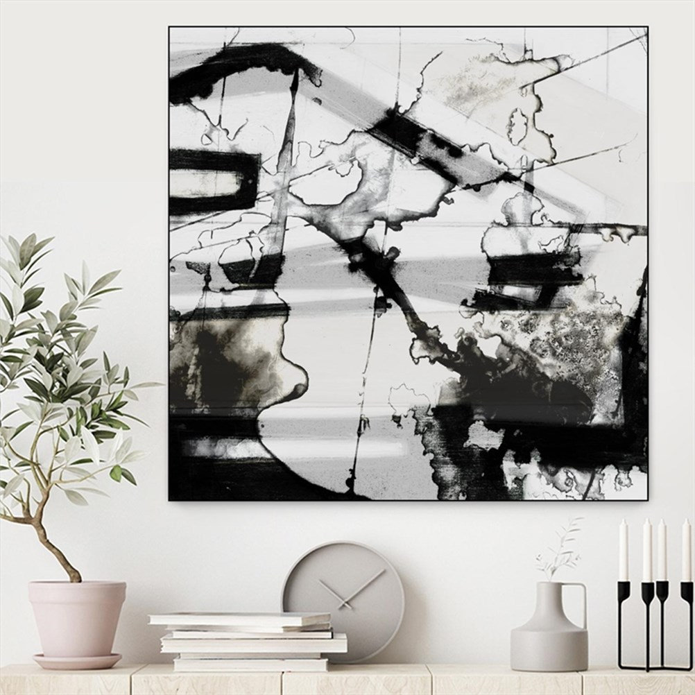 Giant Art Canvas 20x20 In Motion III Framed in White - Contemporary ...