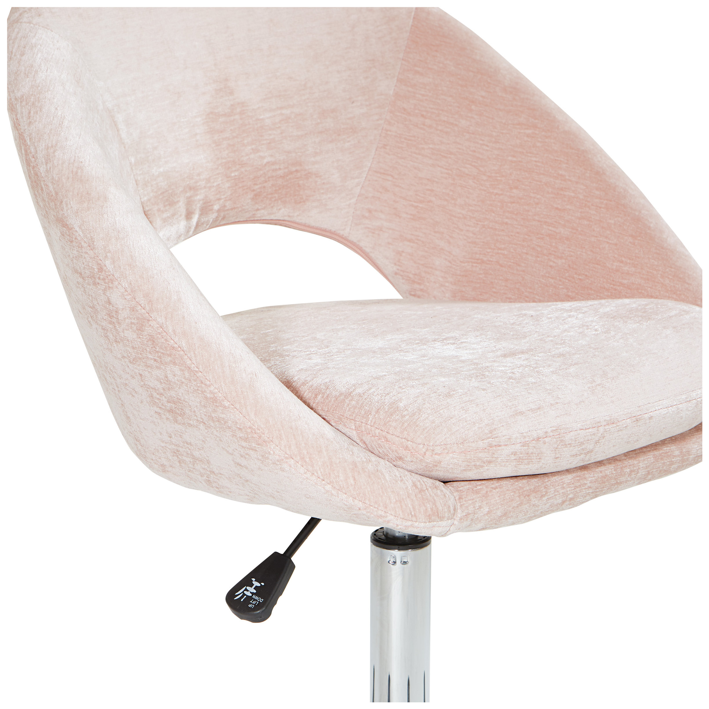 Milo Office Chair, Royal Velvet Fabric With Chrome Base - Contemporary ...