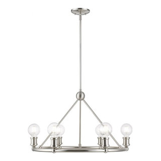 6 Light Chandelier In Transitional Style-19.5 Inches Tall and 25 Inches ...