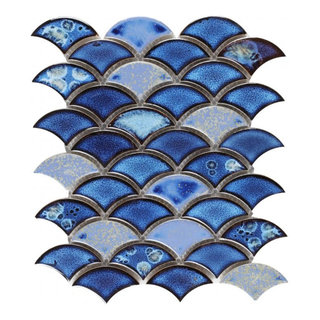 Dragon Scale Royal Blue 9.75 x 12 - Contemporary - Mosaic Tile - by ...