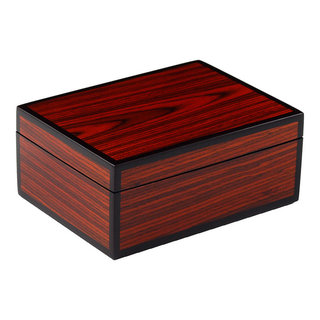 Lacquer Medium Box, Rosewood and Brown - Contemporary - Decorative ...