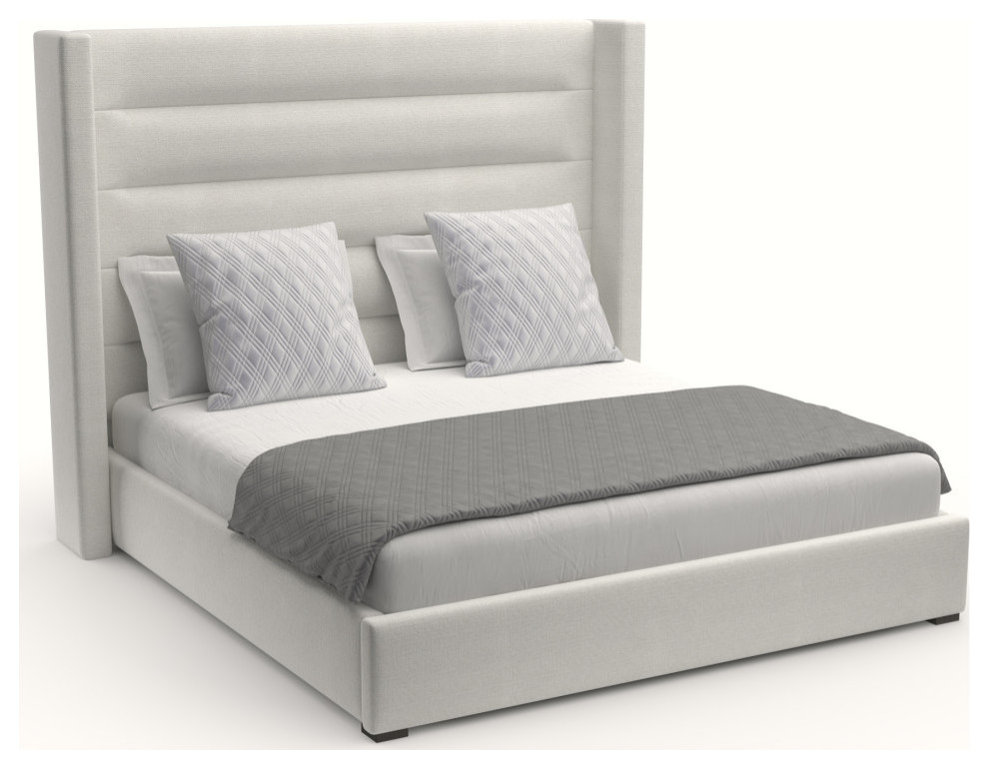 Nativa Interiors Aylet Horizontal Channel Tufted Bed, Queen ...
