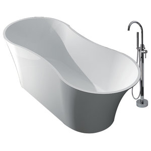 Transolid Marisol 58"x29"x23" Freestanding Tub and Faucet Kit, White ...
