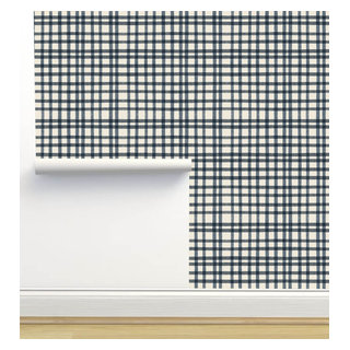 Madison Navy Stripes Wallpaper, 24"x72" - Traditional - Wallpaper - by ...