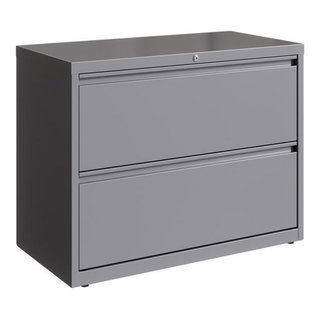 Pemberly Row 36"W 2 Drawer Metal Lateral File Cabinet - Arctic Silver ...