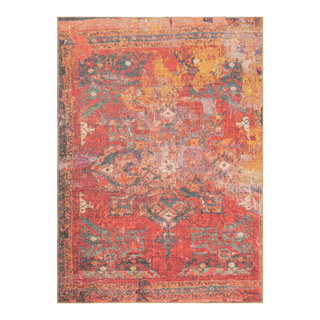 Kaleen Vera Collection Bright Red Area Rug 7'6"x10' - Contemporary ...