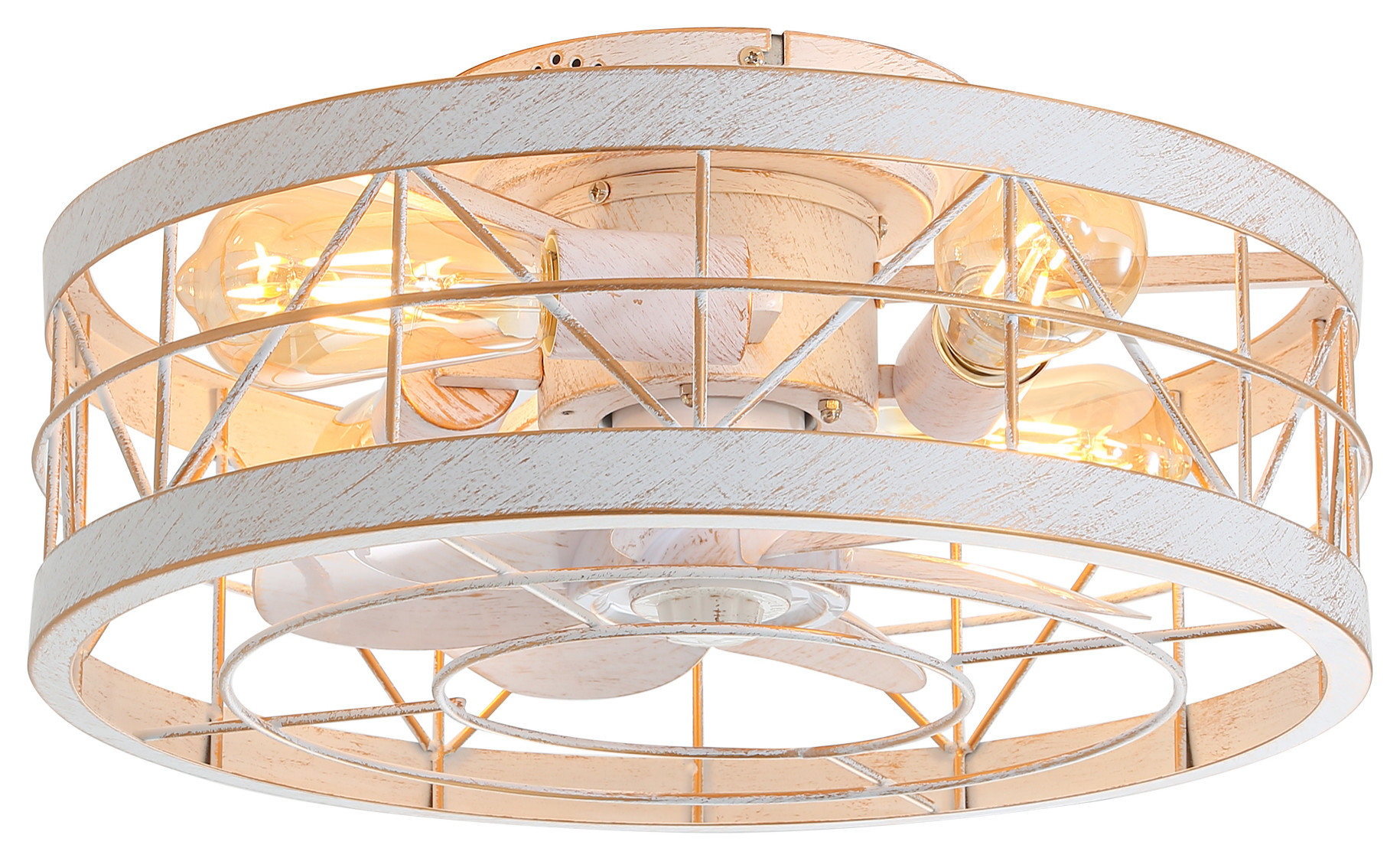 20" Indoor Caged Ceiling Fan with Remote Control - Contemporary ...