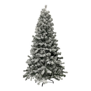6.5' Heavily Flocked Madison Pine Artificial Christmas Tree, Unlit ...