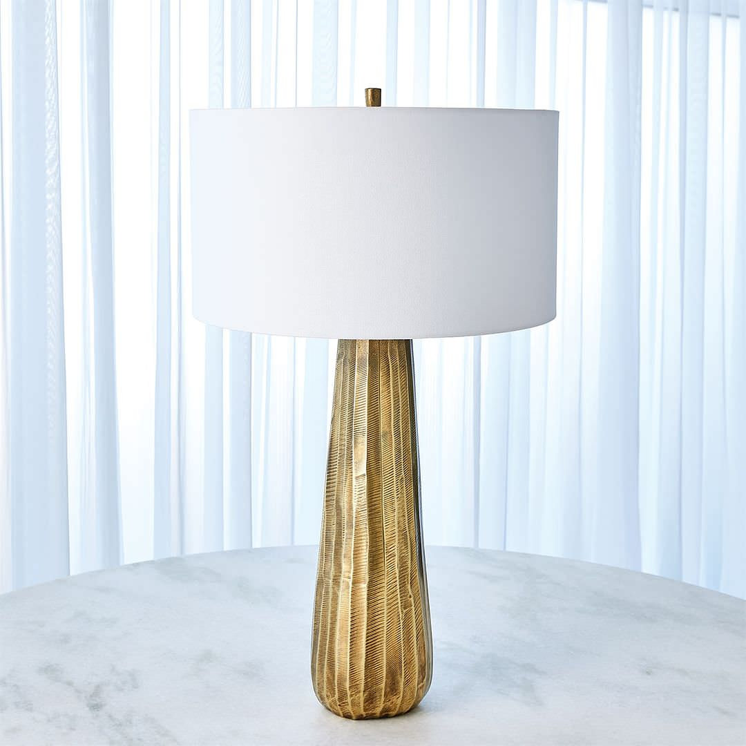 Luxe Modern Tapered Cylinder Column Table Lamp 31 in Antique Brass ...