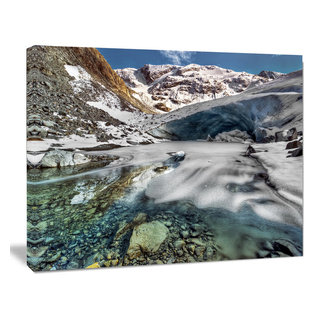 Cave in Rugged Rocky Setting, Landscape Canvas Art Print, 40"x30 ...