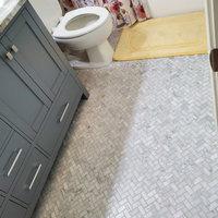 Carrara Herringbone Tile Venato Carrera Marble Mosaic Honed 1x2, 1 ...