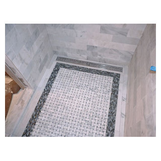 Carrara and Oyster Blue shellstone bath - Traditional - Atlanta - by ...