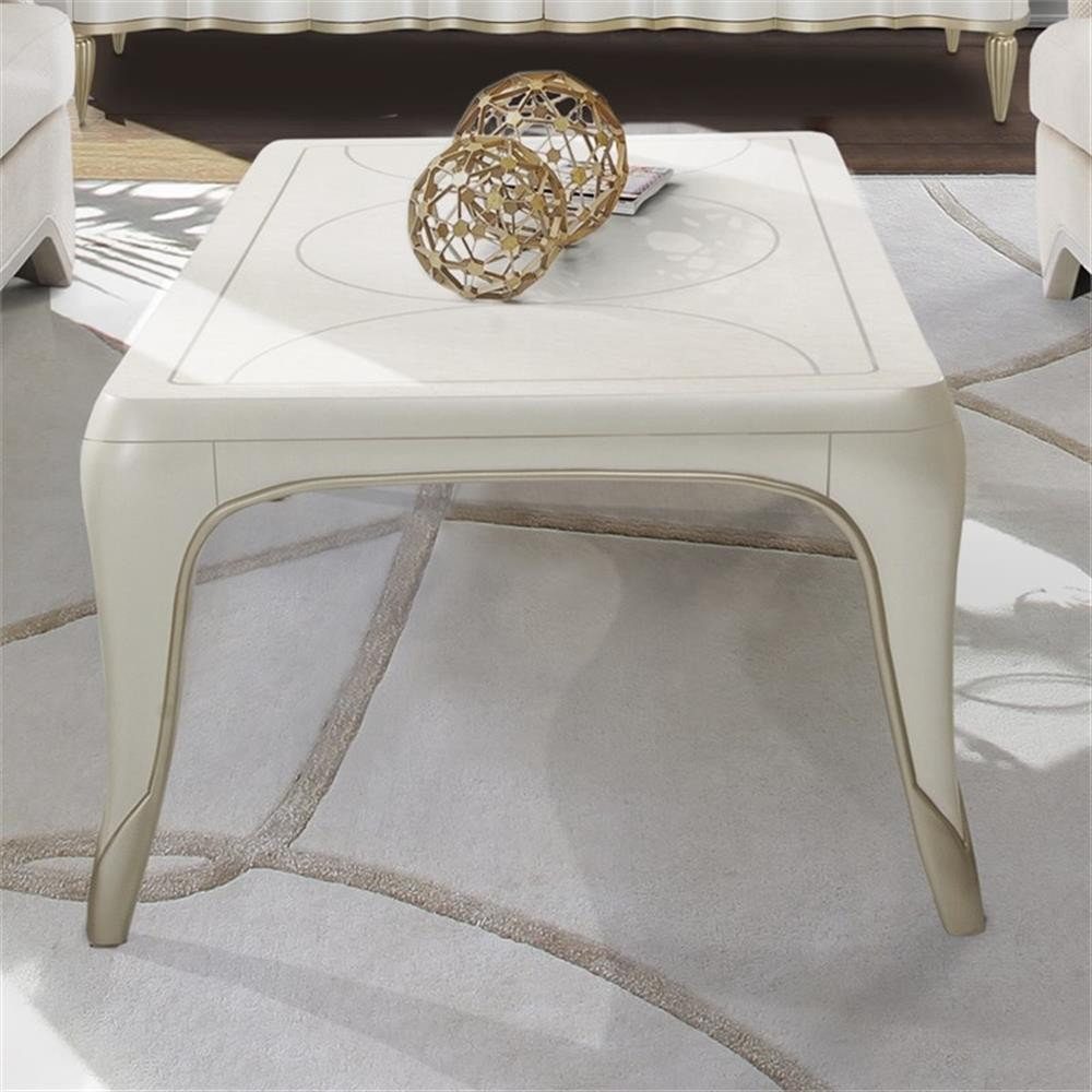 Michael Amini London Place Rectangular Cocktail Table - Creamy Pearl ...