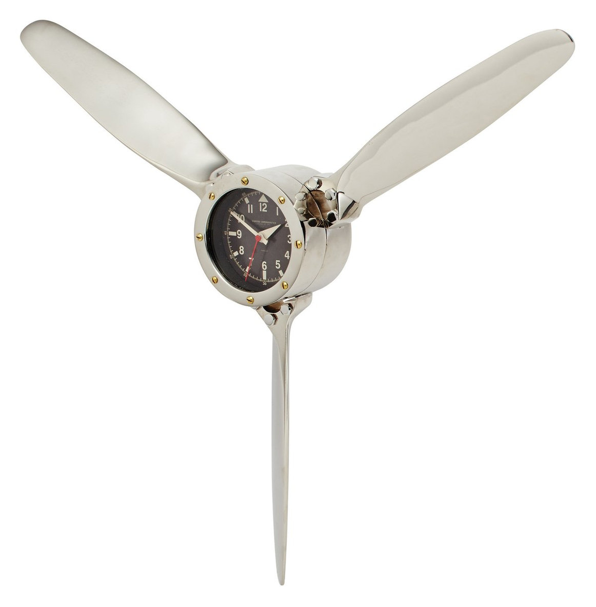 Large Silver MidCentury Airplane Propeller Clock, Retro Vintage Style ...