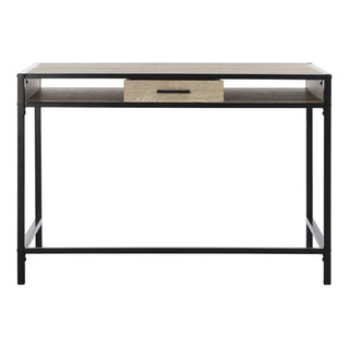 Alan 1 Shelf Desk With Drawer Rustic Brown/Black Safavieh, #N/A ...