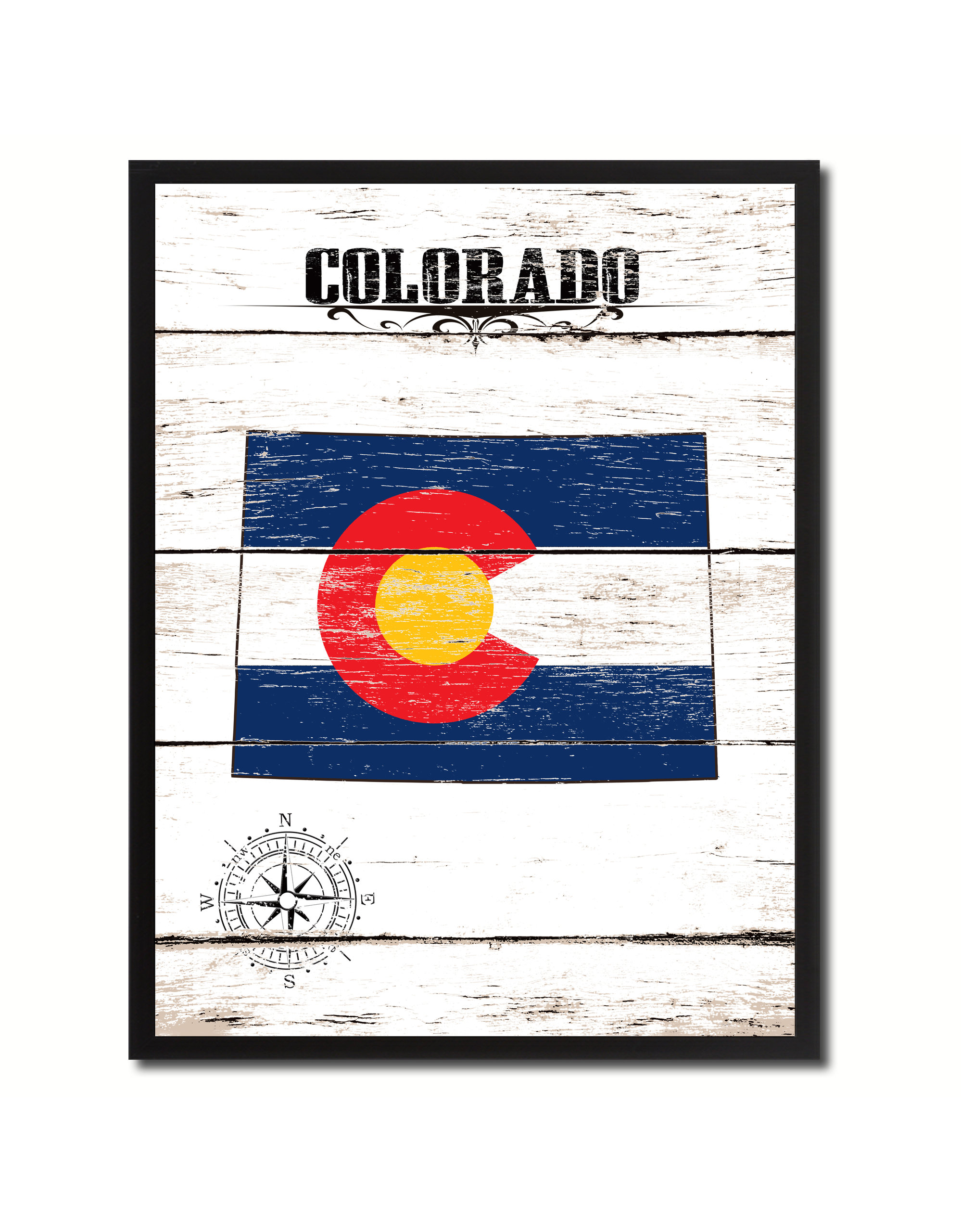 Colorado State Flag Canvas, 28"x37", 13"x17" - Beach Style - Prints And ...