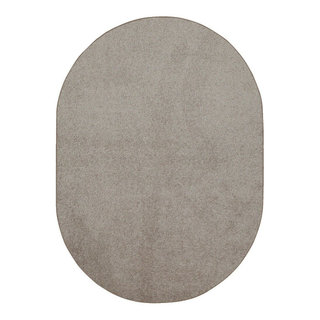 Furnish My Place Beige Solid Color Rug Made In Usa, 4' x 18' Oval ...