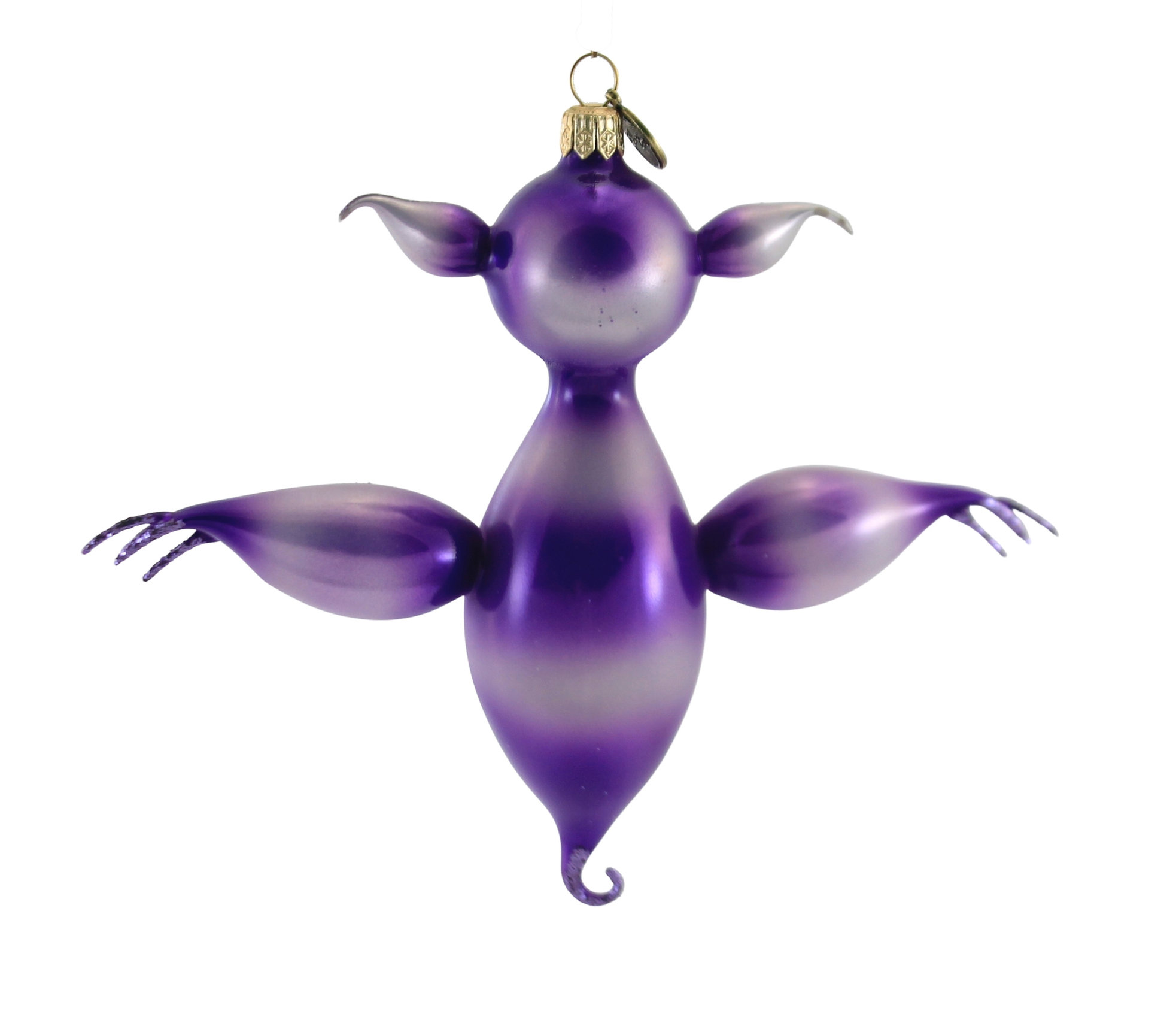 6.00in Batty Elmer, Glass, Halloween Ornament Cute Fangs 110396, 6 In H ...