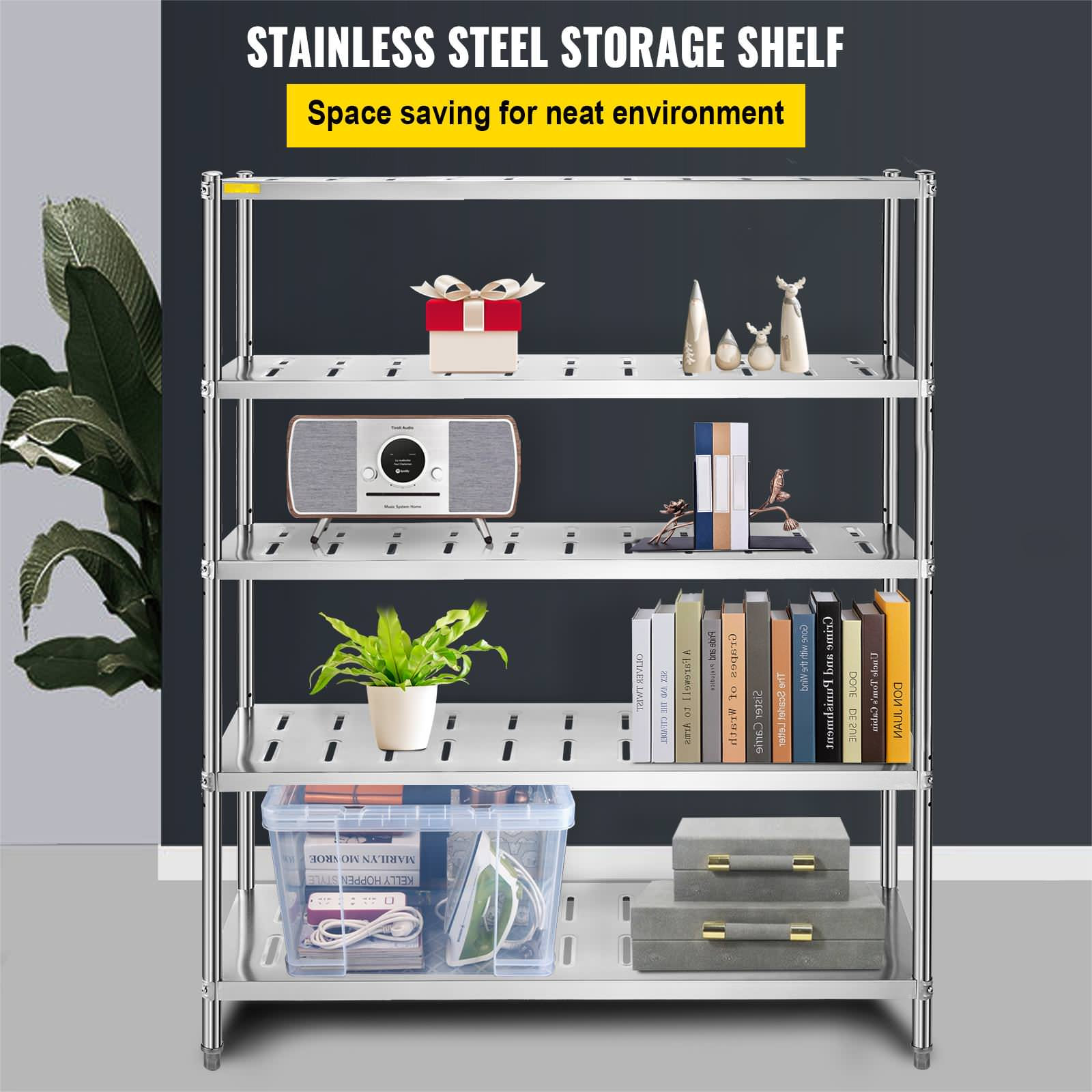 VEVOR Garage Shelf Heavy Duty Shelving 5-Tier 59.1x17.7x70.9 in ...