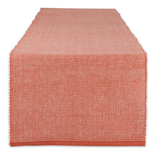 Dii Vintage Red and White 2-Tone Ribbed Table Runner - Contemporary ...