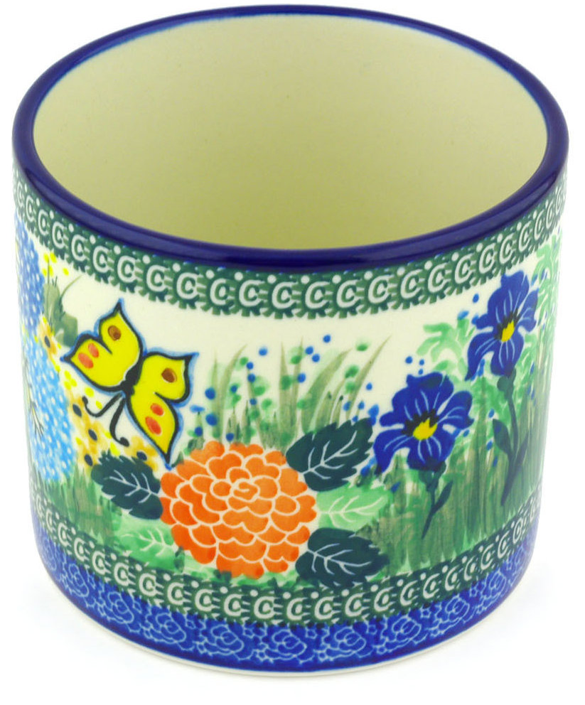 Polmedia Polish Pottery 5" Stoneware Utensil Jar - Mediterranean ...