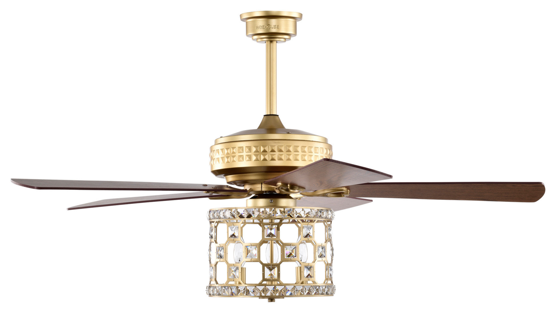 Adsila 52 in. 3-Light Indoor Satin Gold Finish Chandelier with Light ...