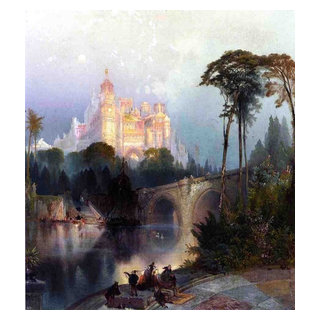 Thomas Moran Fantastic Landscape, 20"x25" Wall Decal, 20x25 ...