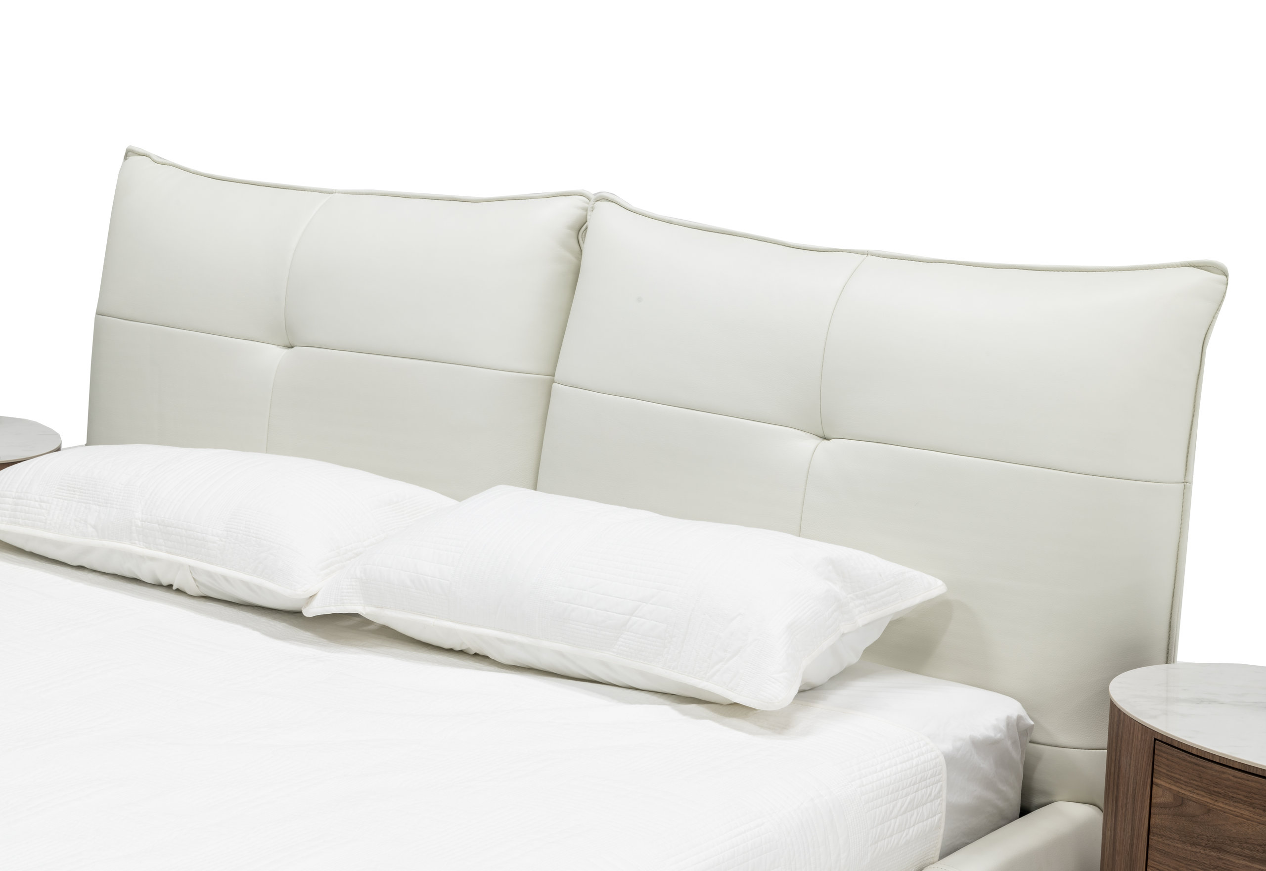 Modrest Patrick Modern White Leather Bed, Eastern King - Transitional ...