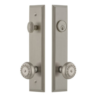 Carre' Tall Plate Complete Entry Set, Parthenon Knob, 2.75" Backset ...