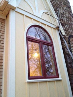 Need help on how to cover up weird wood siding area outside house!!