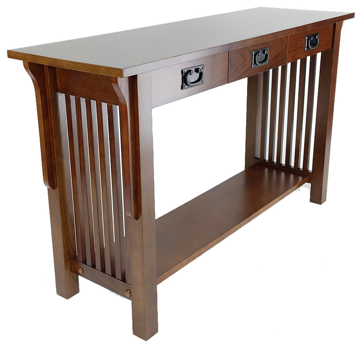 Benzara BM210133 Console Table with 3 Drawers & 1 Bottom Shelf, Oak ...