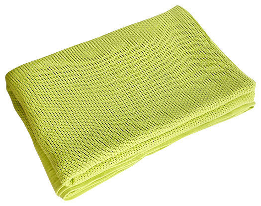 Green 100% Cotton Thermal Cellular Throw Blanket (90 by 108 inches ...