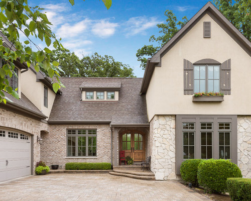 Traditional Beige Exterior Home Design Ideas, Remodels & Photos