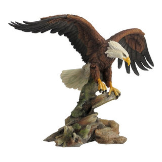 Eagle Opening Wings Sculpture - Rustic - Decorative Objects And ...