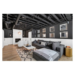 Naperville Modern Rustic Basement - Moderno - Salón - Chicago - de ...