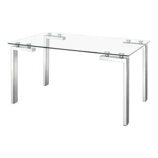 Roca Dining Table Polished Stainless Steel - Contemporary - Dining ...