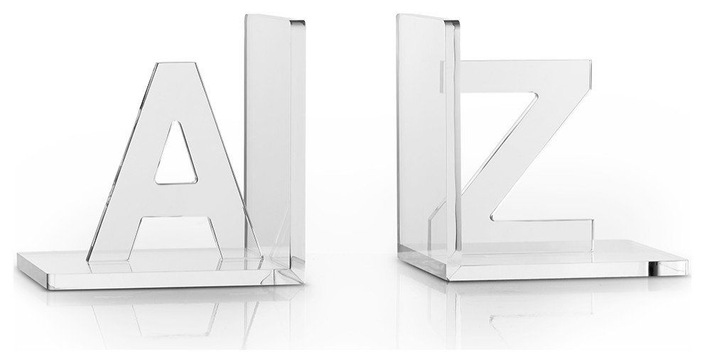 Vandue OnDisplay Luxe Crystal Acrylic Bookends A to Z, No Size ...