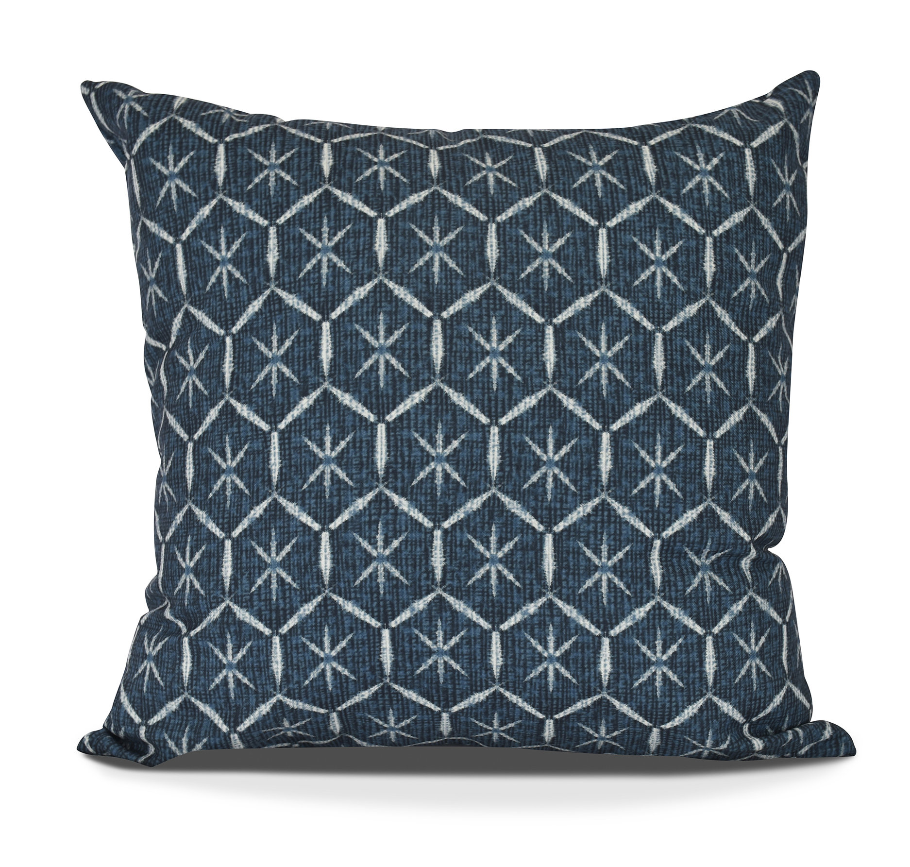 Tufted, Geometric Print Pillow, Navy Blue, 20" x 20" - Contemporary ...