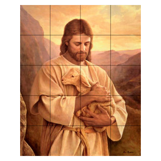 Tile Mural Kitchen Backsplash Lost Lamb by Del Parson, 24" W x 30" H on ...