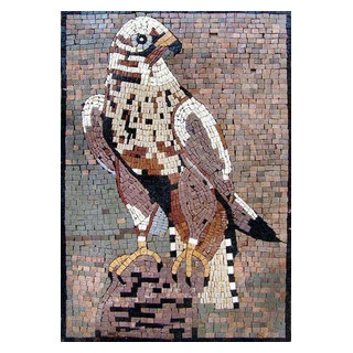 Marble Mosaic Art, Royal Falcon, 17" x 24" - Contemporary - Tile Murals ...