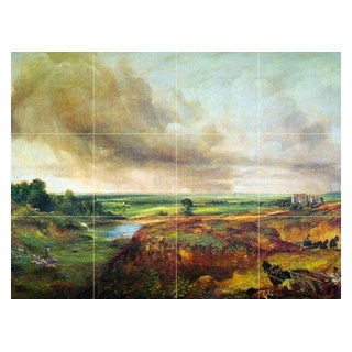 Tile Mural, Hampstead Heath Backsplash, Four Inch Marble - Farmhouse ...