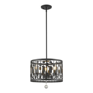 3 Light Pendant, Metropolitan Style, 15"Wx15.75" - Transitional ...