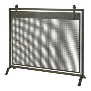 Elk Home Bannockburn 38" Transitional Metal Fireplace Screen in Dark ...