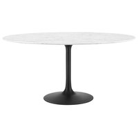 Modway Lippa 36" Round Artificial Marble and Metal Dining Table in ...