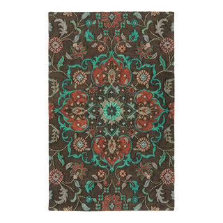 Kaleen Zocalo Collection Dark Chocolate Area Rug 9'x12' - Traditional ...