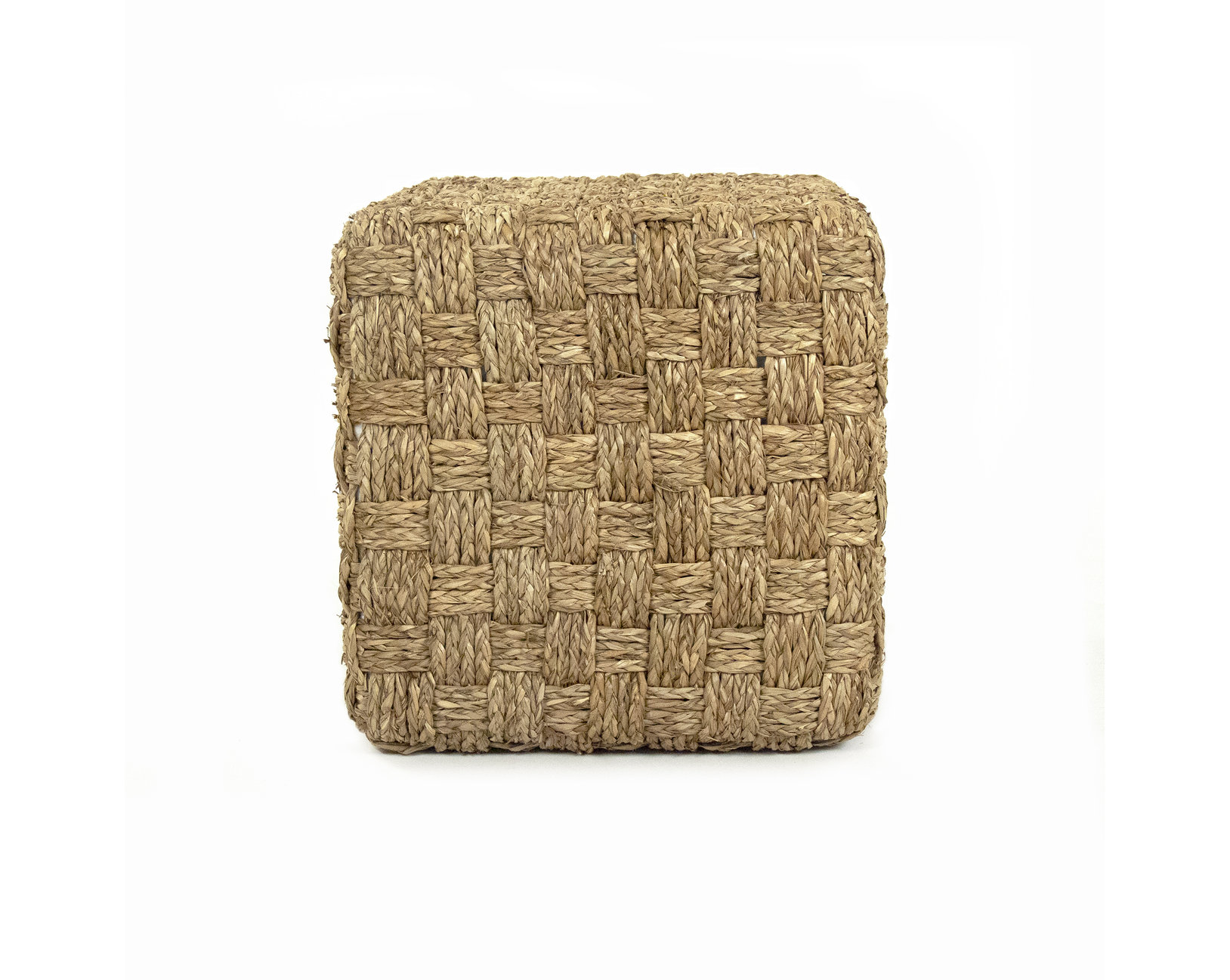 Checkered Cube Woven Pouf - Beach Style - Floor Pillows And Poufs - by Zentique, Inc. | Houzz
