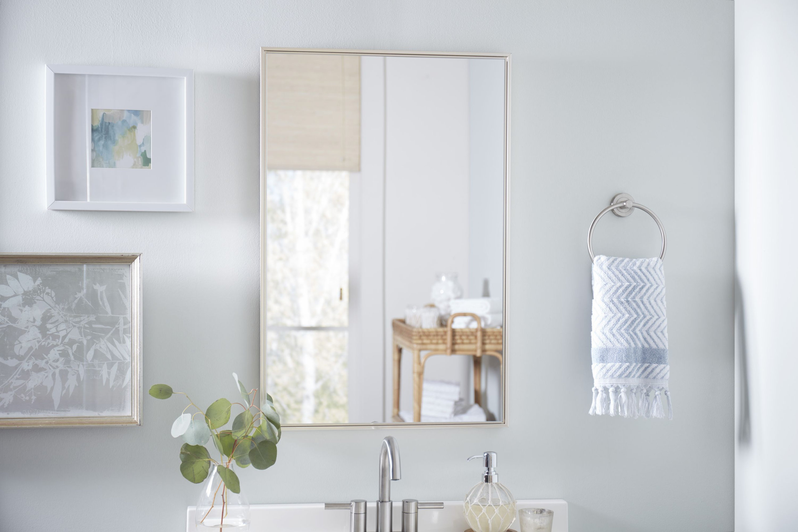 30" Warm Silver Floating Mirror - Contemporary - Wall Mirrors - by ...