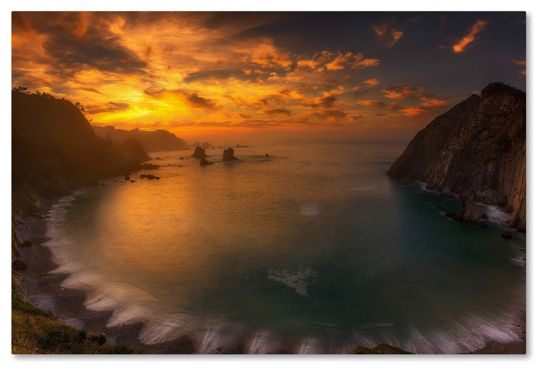 Alfonso Maseda Varela 'Sunset In Silence' Canvas Art, 19"x12" - Beach ...